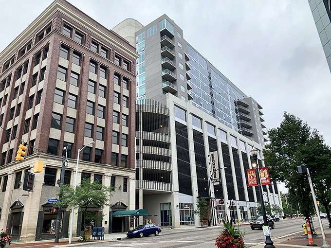 Bimbo's Pizza anchors a corner of Kalamazoo's brick-lined downtown, where history and hunger happily collide.