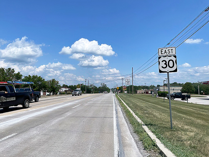 Route 30's highway signs point to adventure in all directions. One road, endless possibilities&mdash;pick your heading!