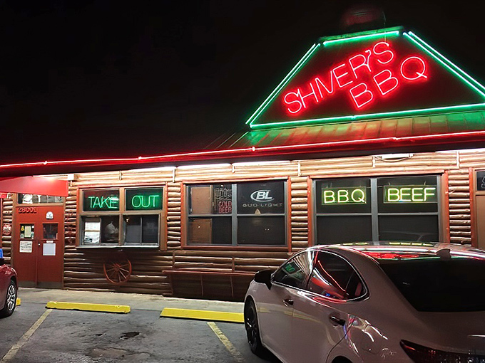 The log cabin exterior isn't just charming &ndash; it's a promise that something gloriously rustic and authentic awaits inside.