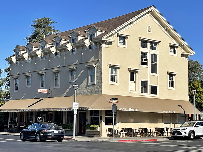 Sonoma's historic hotel stands proudly on the corner. If these walls could talk, they'd probably recommend the local Chardonnay.