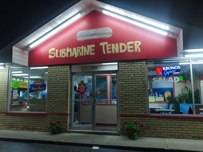 Those stone accents and warm lighting create the perfect submarine sandwich command center. 