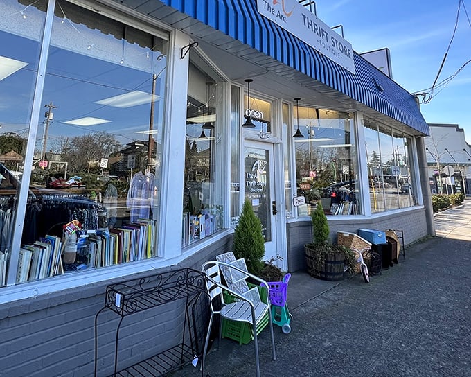 Clothing racks stretch toward the horizon at The Arc, where yesterday's fashion finds new life and new admirers.