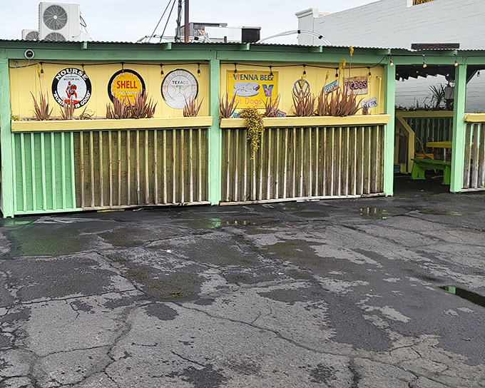 Vintage signs and splashes of color make The Beach House a desert mirage. This seafood oasis brings beachside vibes to the urban landscape.