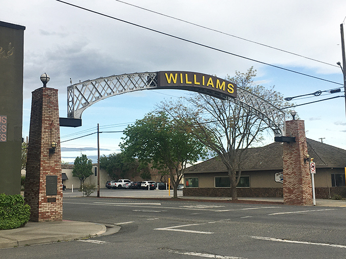 The iconic Williams arch stands as a gateway to affordable California living, no Hollywood budget required for this starring role.