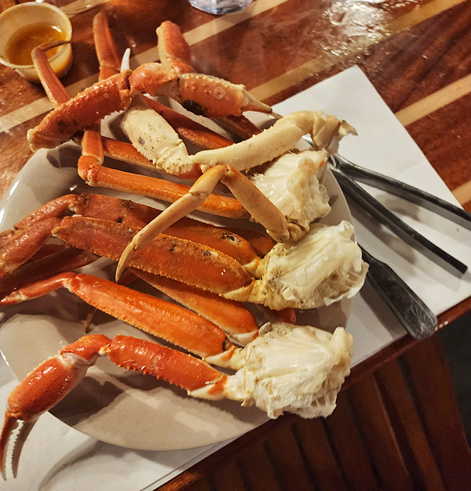 Snow crab legs: where dignity goes to die and happiness begins. Worth every bit of the butter dripping down your chin and onto your vacation shirt.