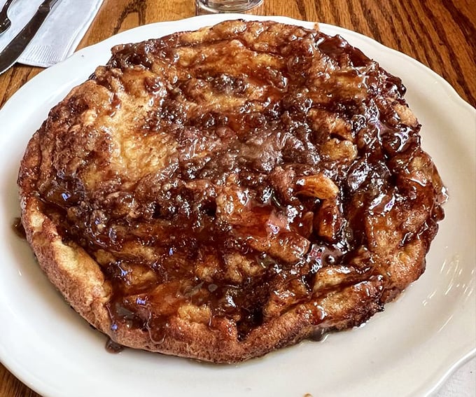 The legendary Apple Pancake&mdash;a caramelized monument to morning indulgence that makes ordinary pancakes look like they're not even trying.