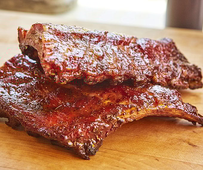 These ribs don't just fall off the bone—they practically leap into your mouth. That glaze is doing things that should probably require consent.