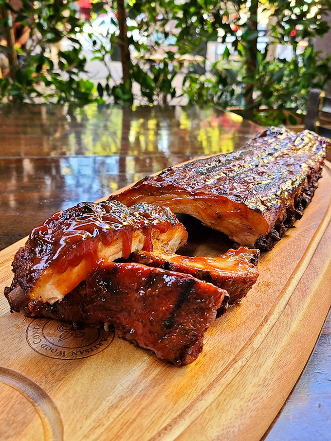 These ribs aren't just falling off the bone &ndash; they're practically jumping into your mouth. Barbecue architecture at its finest.
