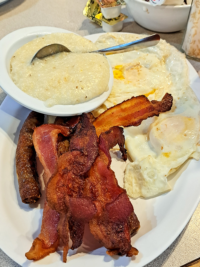 When bacon meets eggs and grits like this, you understand why the South perfected the art of breakfast.