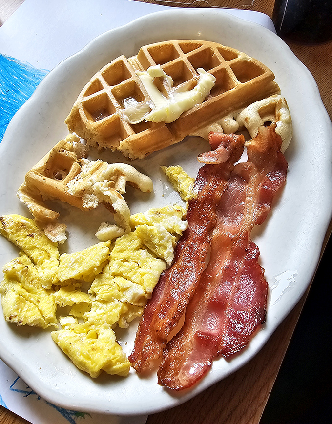 The waffle-bacon-egg trinity that proves heaven isn't some far-off concept&mdash;it's right here on a plate in Brodheadsville.
