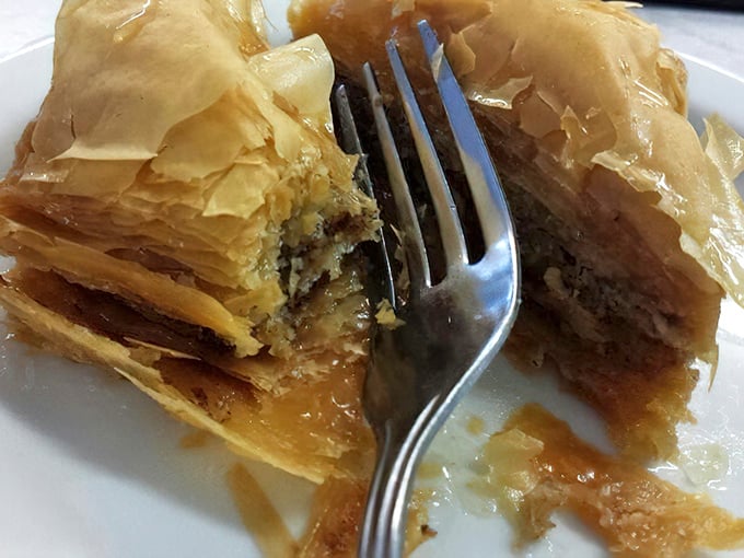 Layers of honey-soaked phyllo cradle nuts and spices in this baklava, creating the kind of sweet finale that makes you contemplate ordering seconds.