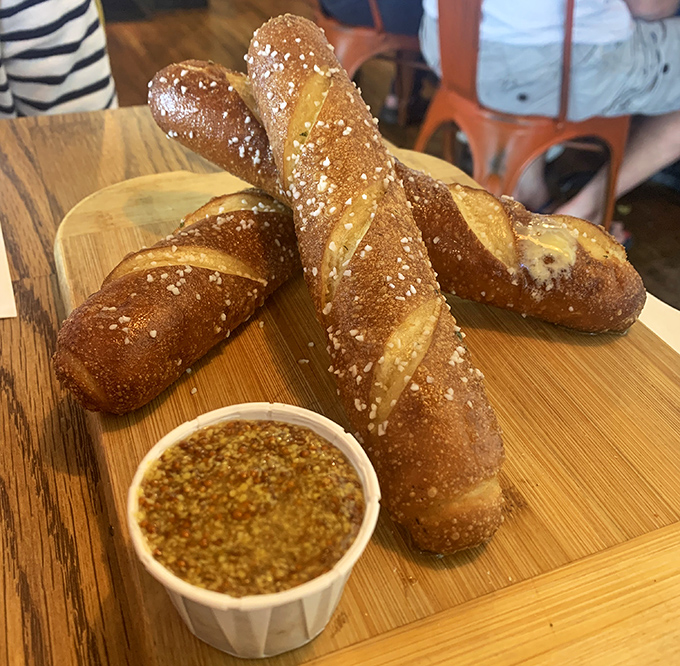 These Bavarian pretzels aren't just browned&mdash;they're tanned, toned, and ready for their close-up, with a mustard sidekick that means business.