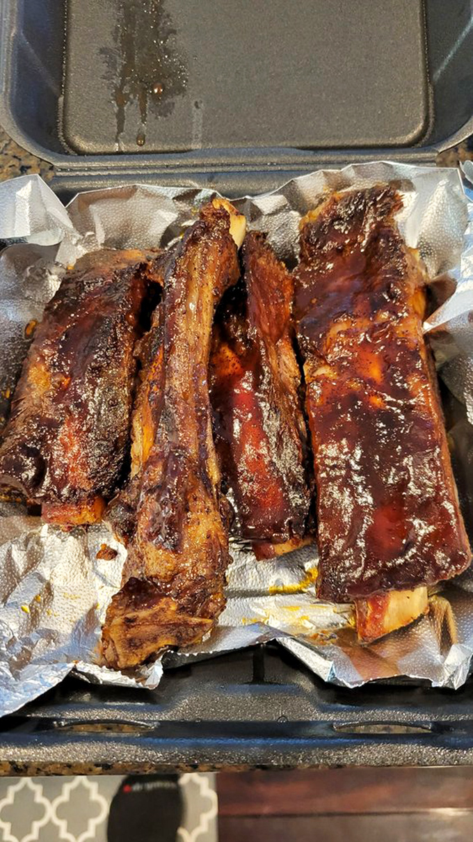 Beef ribs glistening with a lacquer of sauce and smoke. Prehistoric-looking and requiring no utensils&mdash;just commitment.