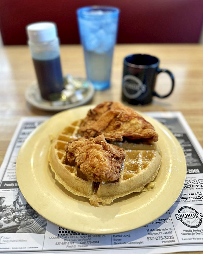 Chicken and waffles: where breakfast and dinner have their most delicious argument, and everybody wins.
