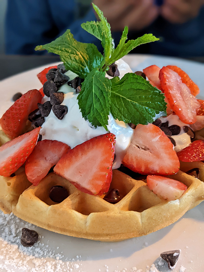 Belgian waffles so perfectly golden, they make ordinary mornings feel like special occasions worth celebrating.