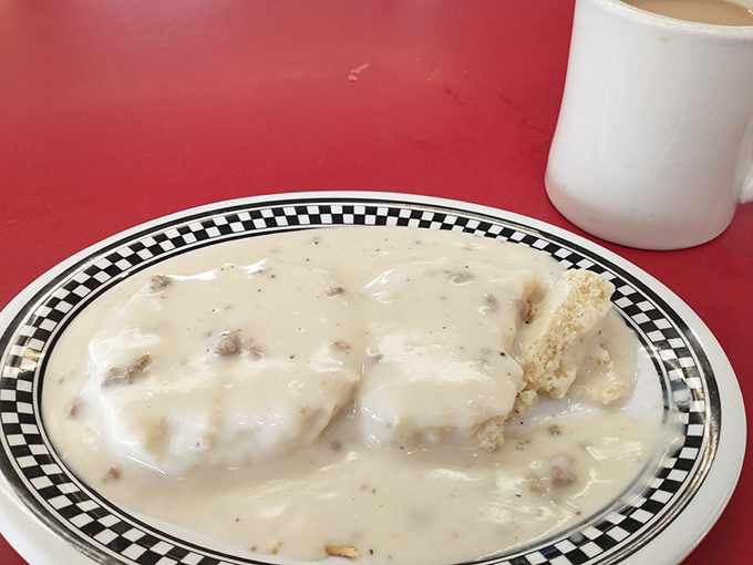 Biscuits and gravy: where Southern comfort meets Midwestern hospitality in a pool of creamy, peppery goodness that soothes the soul and expands the waistline.