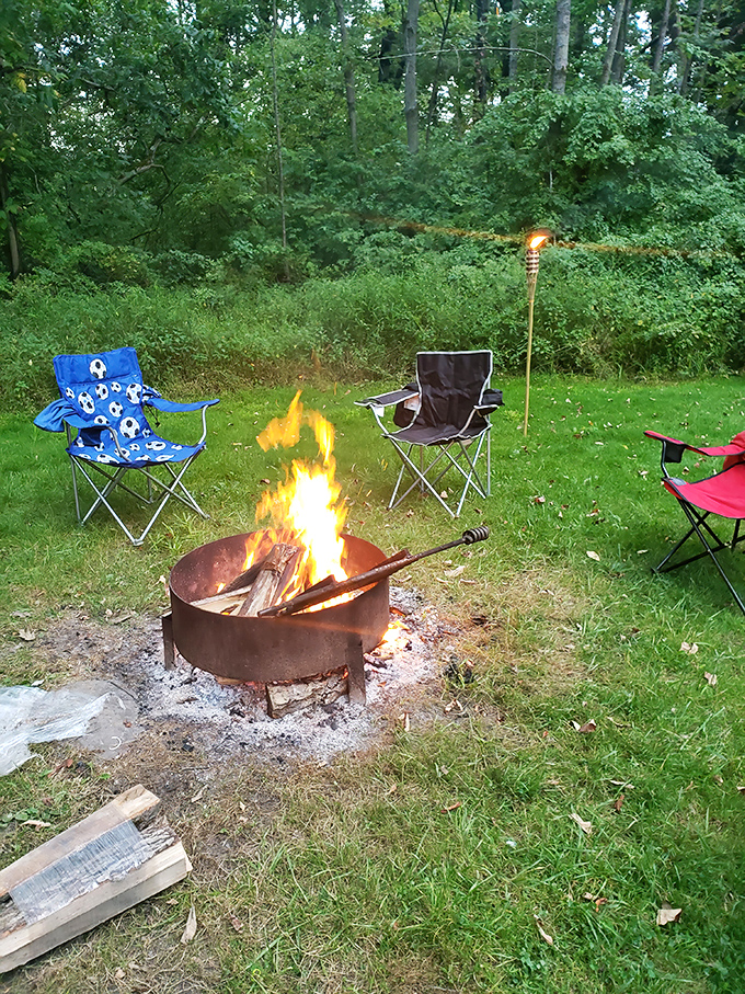 Camping's greatest magic trick: transforming a simple fire into the world's most captivating entertainment system. No subscription required, only marshmallows.
