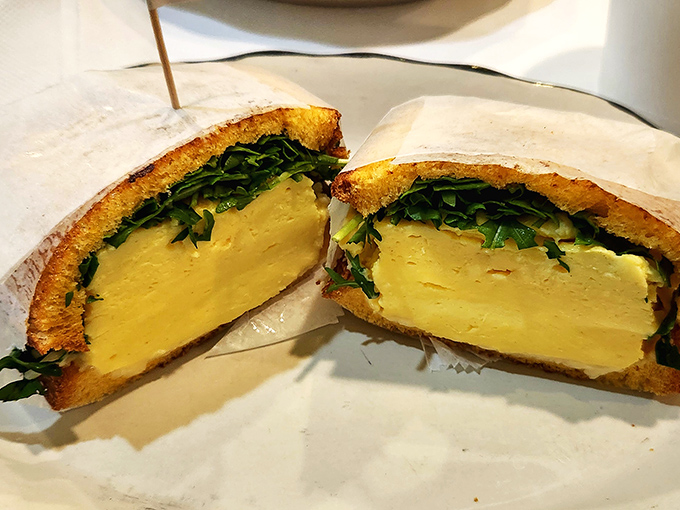 Behold the breakfast sandwich in its natural habitat&mdash;a perfect ratio of egg to greens that makes you wonder why all sandwiches can't be this photogenic. 