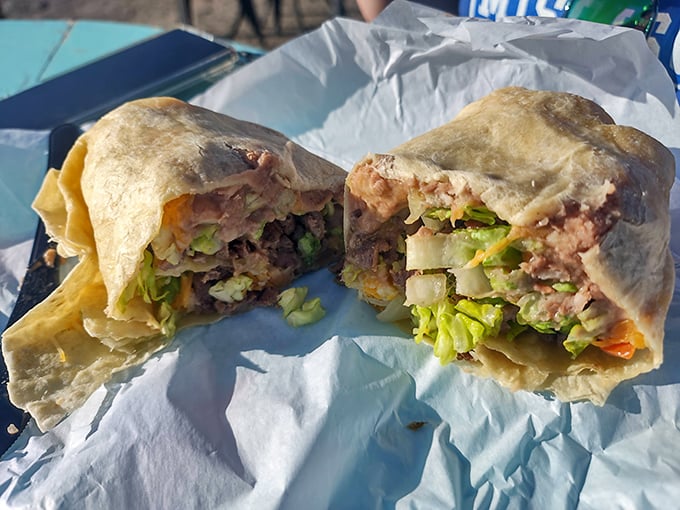 This breakfast burrito isn't just breakfast—it's a handheld miracle that makes waking up in the desert completely worthwhile.