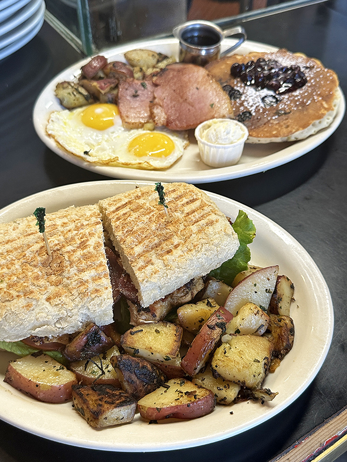 This breakfast plate contains more happiness than most people experience in a week of Mondays.