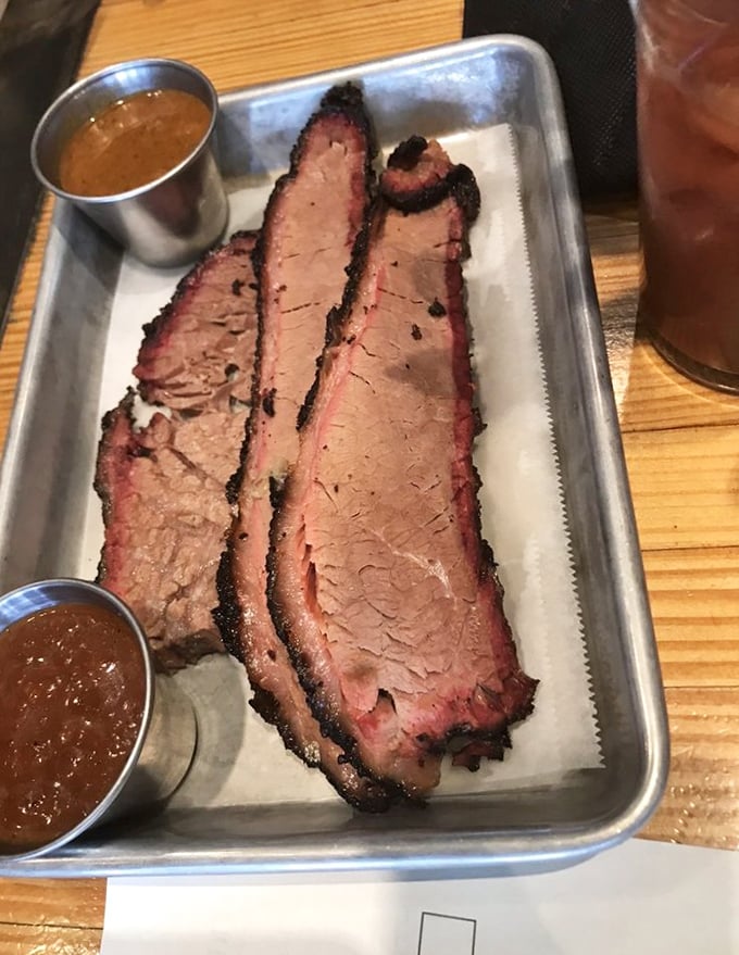 That smoke ring isn't showing off - okay, maybe it is, but when brisket looks this good, it's earned the right.