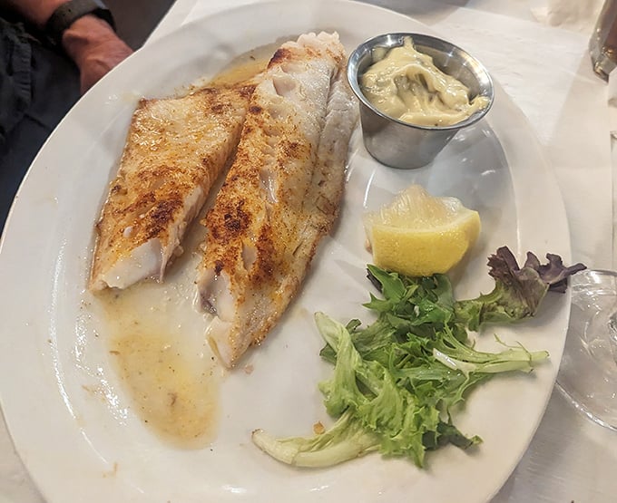 Walleye that looks like it jumped from lake to plate with just a brief stop to get dressed for dinner. Simple, elegant, and quintessentially Midwestern.