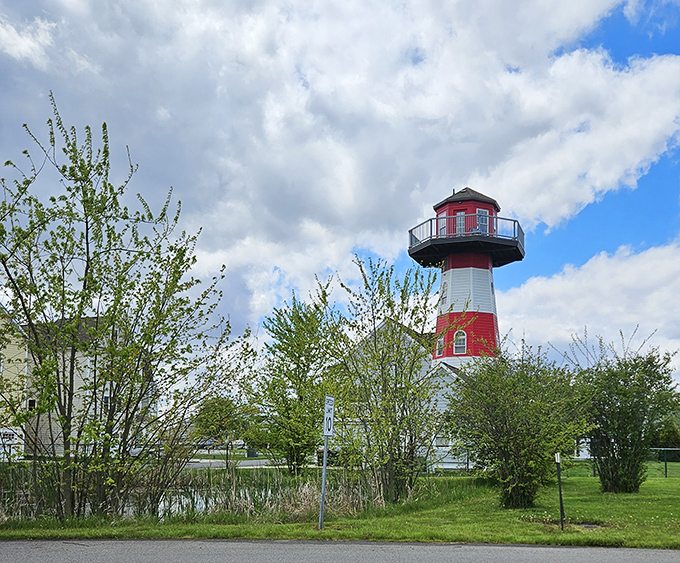 Not all lighthouses guard ocean shores. This charming red-and-white beacon stands as Buckeye Lake's unofficial greeter, a landlocked maritime icon.