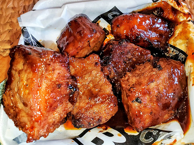 These burnt ends aren't mistakes; they're little meat candy miracles. Crispy, caramelized edges giving way to melt-in-your-mouth centers.