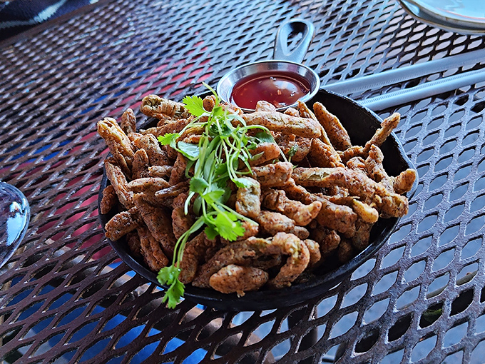 Cactus fries &ndash; because regular potatoes just weren't adventurous enough for Arizona. Crispy, unique, and the perfect conversation starter.
