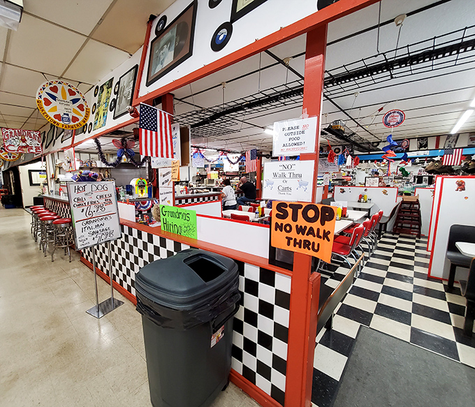 This retro diner setup isn't just serving food&mdash;it's serving nostalgia with a side of "remember when we actually talked to each other instead of our phones?" 