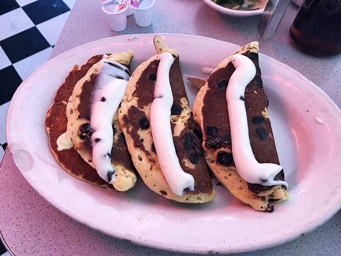 These aren't just pancakes&mdash;they're edible works of art, with chocolate chips and cannoli cream creating a breakfast that doubles as dessert.