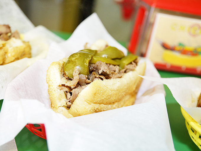 The perfect Italian beef comes with sweet peppers nestled into that pillowy bread, creating a harmony of textures and flavors.