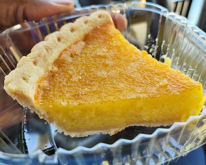 Chess pie: the sweet, buttery reward for surviving the spice gauntlet. Like a southern grandmother's hug in dessert form.