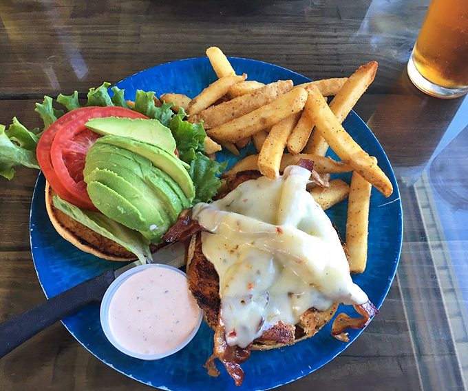 When melted cheese cascades over blackened chicken like a Florida sunset, you know you've found something special. Those seasoned fries aren't just sidekicks.