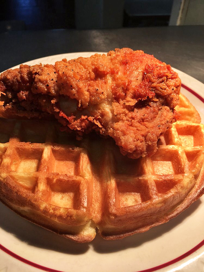 When chicken meets waffle, magic happens &ndash; crispy, fluffy, syrupy magic that defies all logic and embraces pure joy.