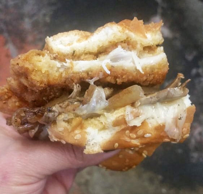 This isn't just a chicken sandwich&mdash;it's architecture. The structural integrity of that golden-fried patty deserves an engineering award.