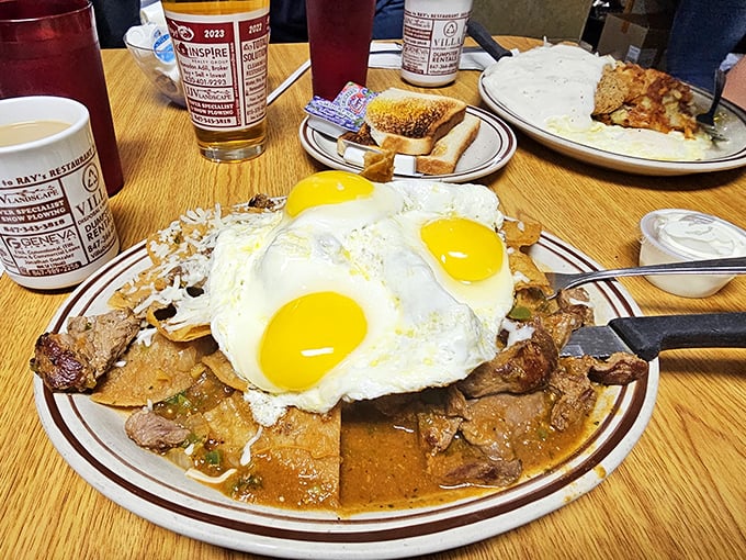 When eggs meet chilaquiles, magic happens. This skillet creation doesn't just satisfy hunger—it creates the kind of food memory that haunts you at 2am.