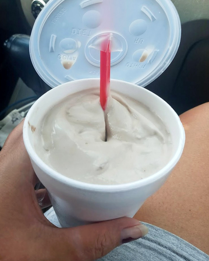 This milkshake doesn't need to bring anyone to the yard; it's perfectly content being the creamy finale to your Maid-Rite experience.
