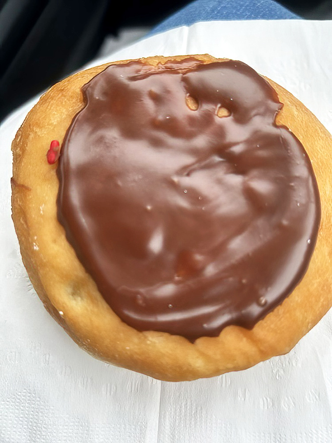 The perfect chocolate-glazed donut doesn't exi— Oh wait, here it is. That glossy finish belongs in an art museum, but tastes better in your mouth.