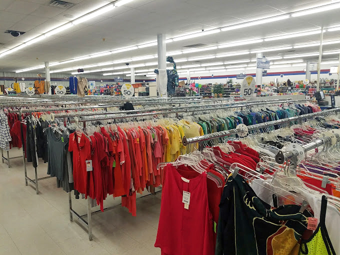 The clothing section's rainbow organization isn't just practical&mdash;it's a visual feast that makes finding that perfect $4 sweater surprisingly joyful.