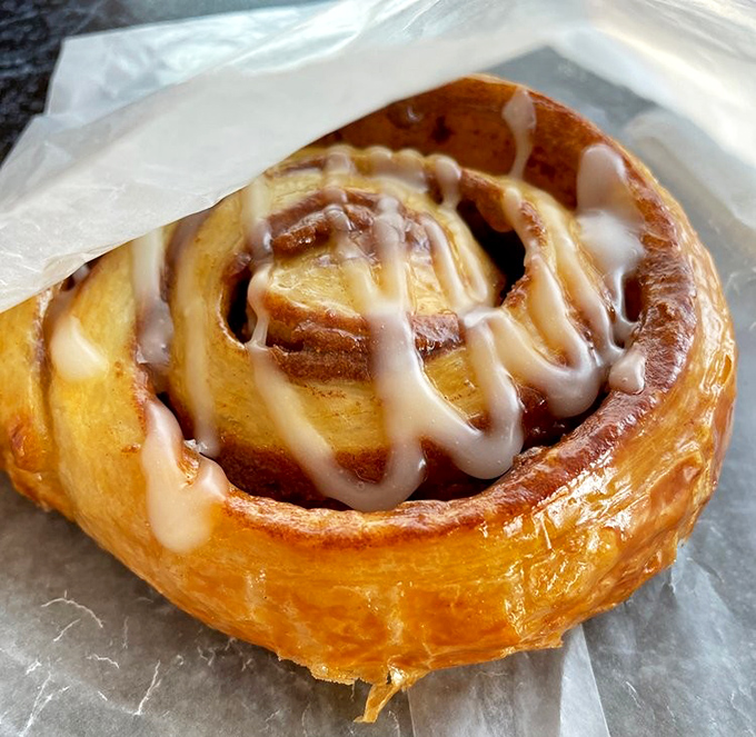 This cinnamon roll could double as a life preserver &ndash; sweet, spiraled, and absolutely necessary.