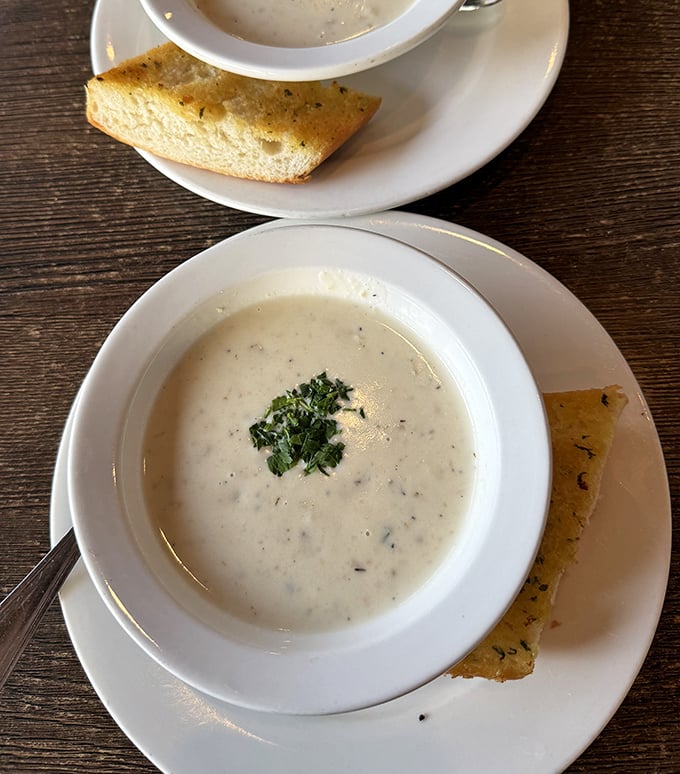 This isn't just clam chowder&mdash;it's a creamy bowl of ocean comfort, with herbs sprinkled like confetti celebrating the marriage of clams and potatoes.