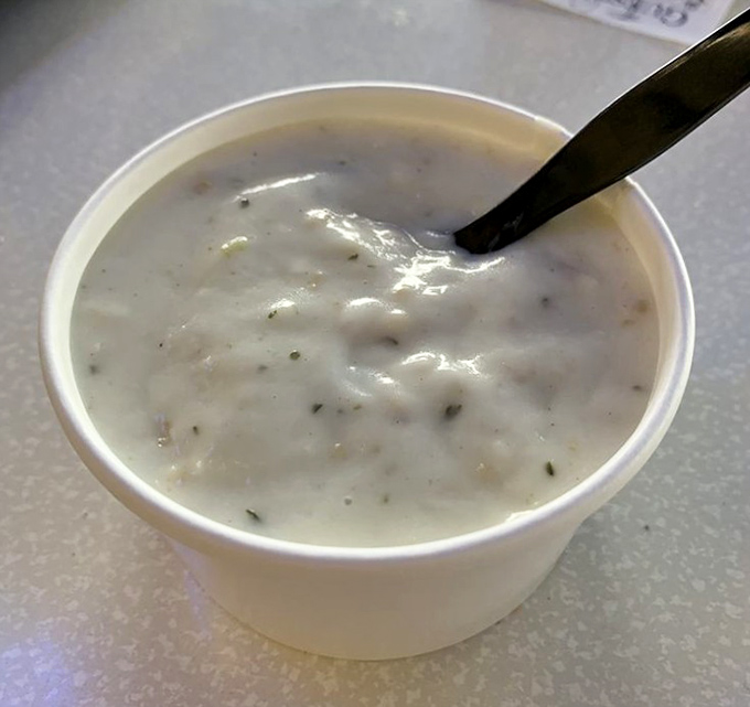 Clam chowder so creamy and rich it should come with its own retirement plan. Flecks of herbs add both color and that "I need this recipe" factor.
