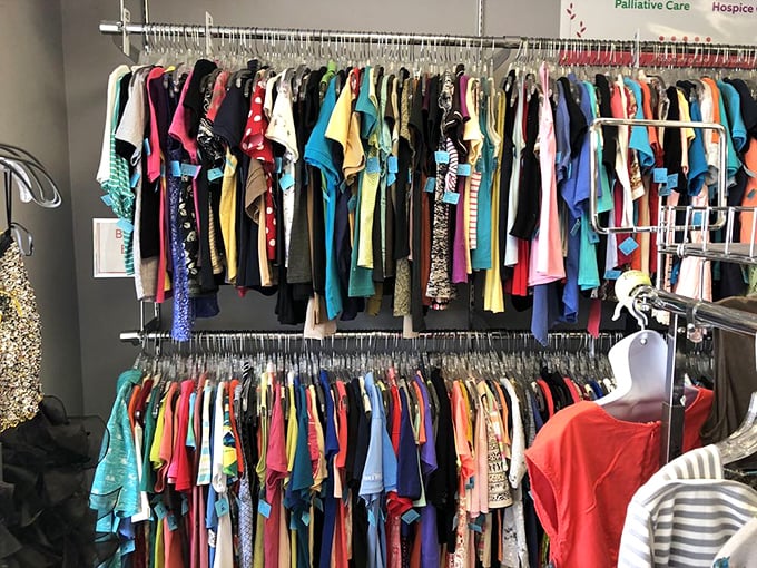 Designer dreams hang alongside vintage gems in this fashionista's paradise of second chances.