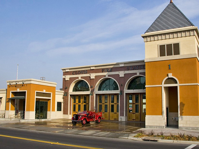 The beautifully restored Clovis Fire Station stands as a testament to the town's respect for its past while serving present-day needs.