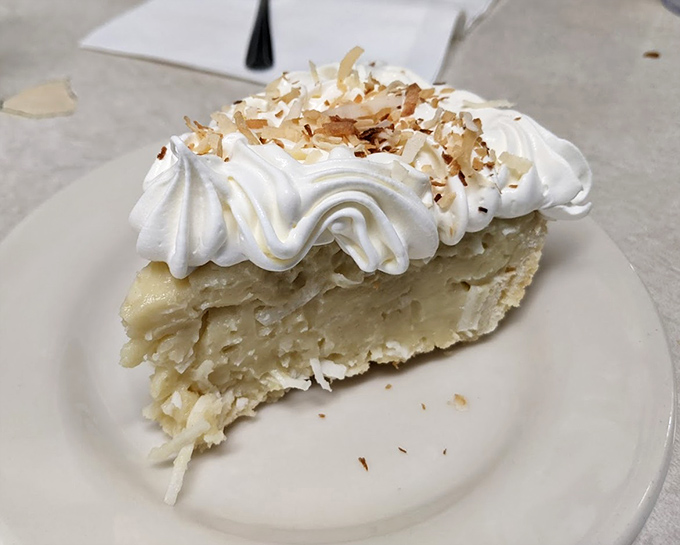 Coconut cream pie with a cloud of meringue and toasted coconut&mdash;the dessert equivalent of finding money in an old jacket pocket.