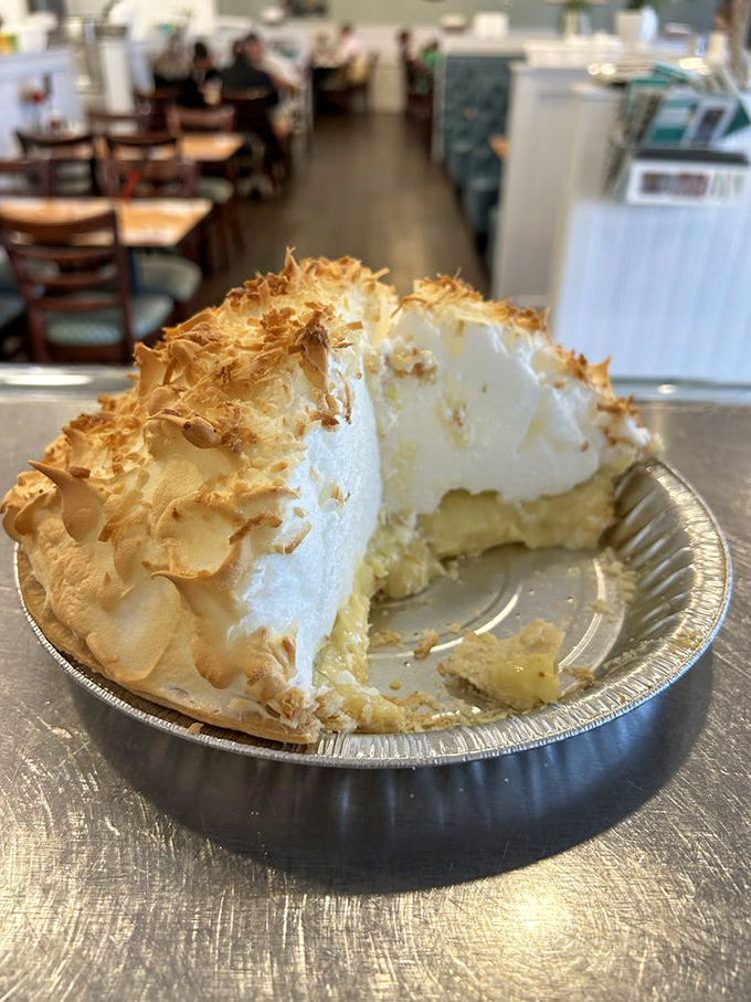 Cloud-like meringue towers over creamy coconut filling&mdash;proof that Judy's dessert game rivals its breakfast fame. Save room or live with regret.