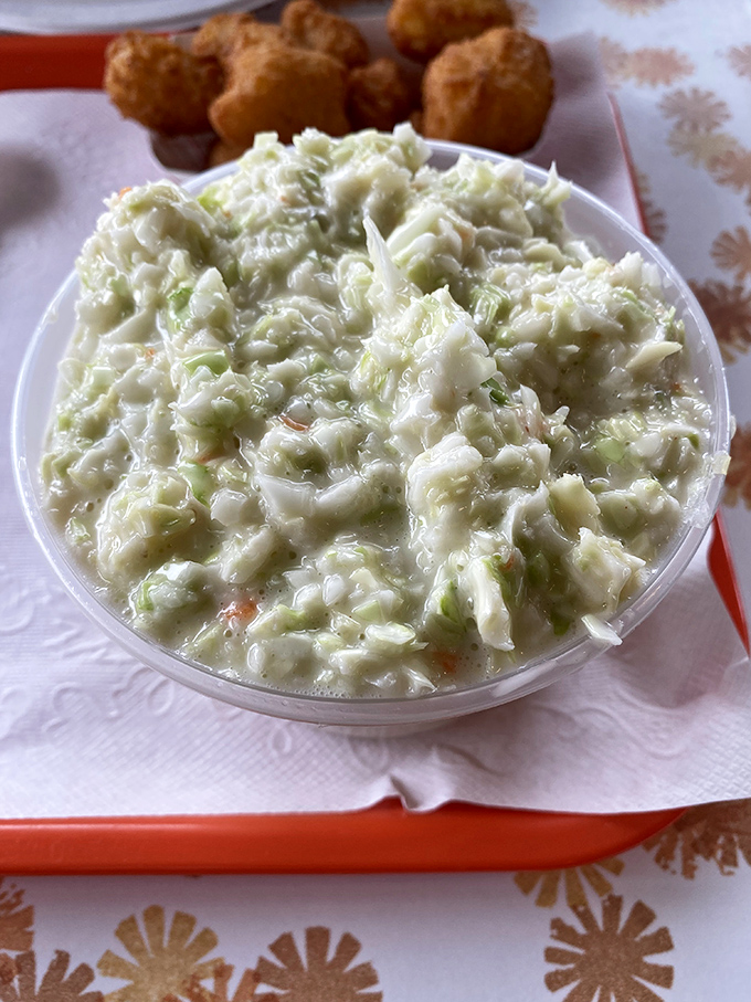 Coleslaw that actually deserves a place at the table. Crisp, creamy, and the perfect counterpoint to that broasted chicken&mdash;like the reliable sidekick in your favorite buddy movie.