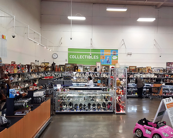 The collectibles section: where childhood memories are stacked neatly on shelves, waiting to trigger that "I had that!" moment of nostalgia.