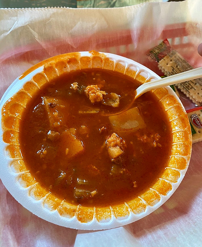 This conch chowder isn't just soup&mdash;it's a warm, spicy hug in a bowl that tells stories of the sea with every spoonful.